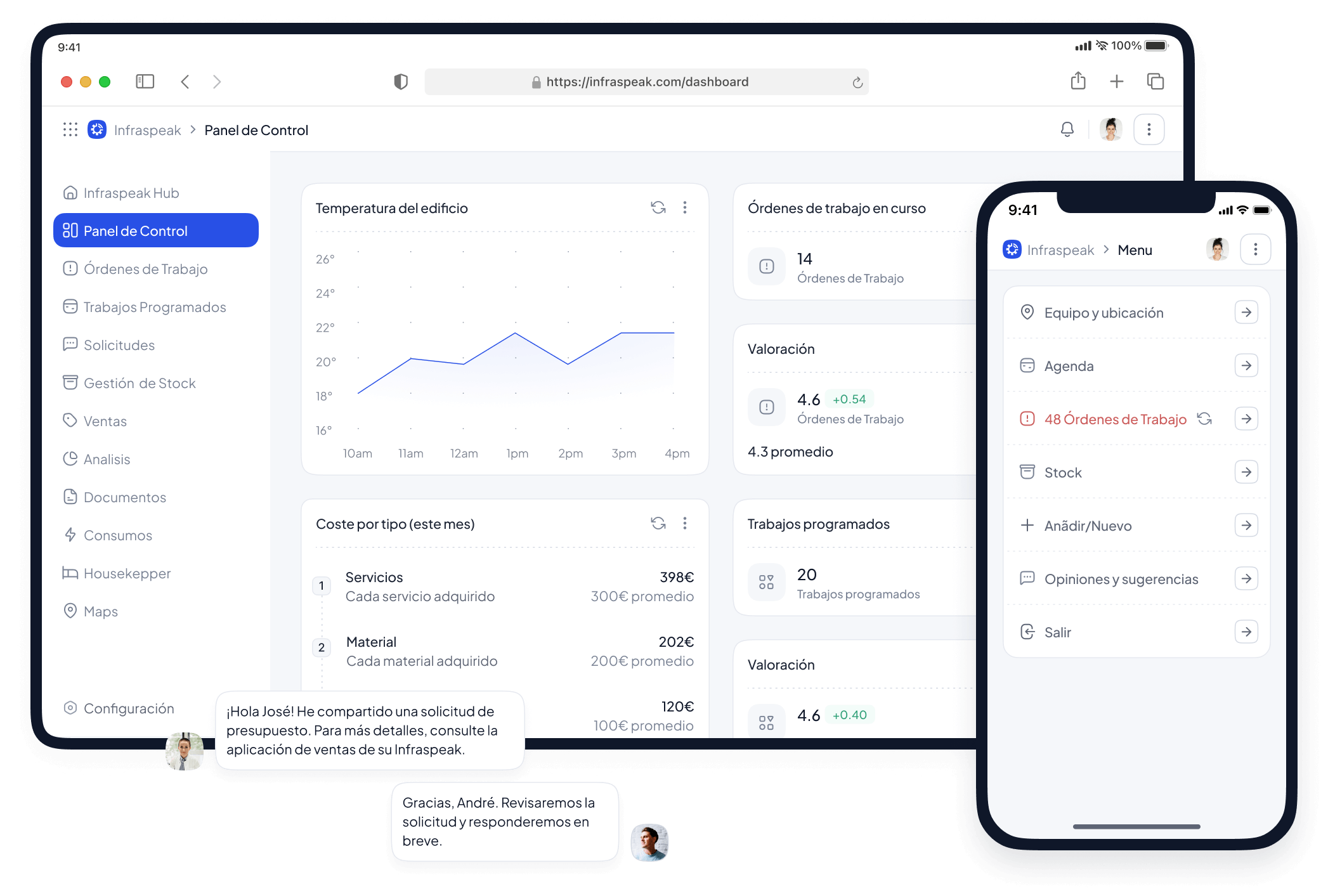 Plataforma de mantenimiento Web & Mobile • Infraspeak